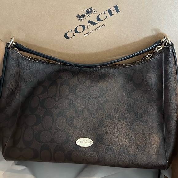 Coach | Bags | Coach Eastwest Celeste Brown Leather Signature Logo ...